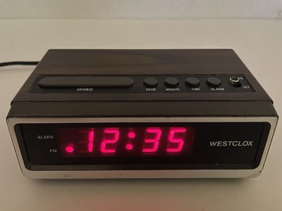 Vintage Westclox Digital Alarm Clock Wood Grain Model 22651 Tested ...