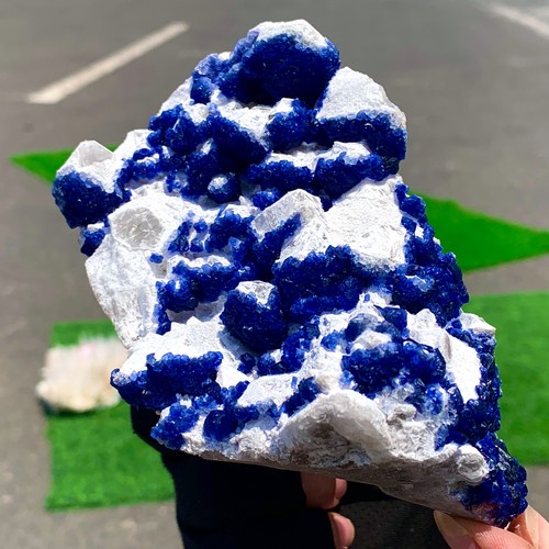 1.3LB Natural Blueberry Fluorite Quartz Cluster Crystal Mineral ...