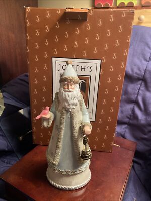 Roman Joseph’s Studio Powder Blue Santa with Red Bird And Lantern Box ...