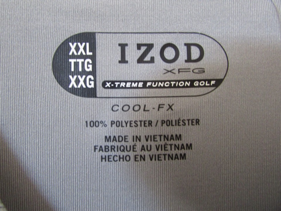 Izod XFG Extreme Golf Polo Gray Shirt XXL BNWT Brand New w/Tags Retail ...