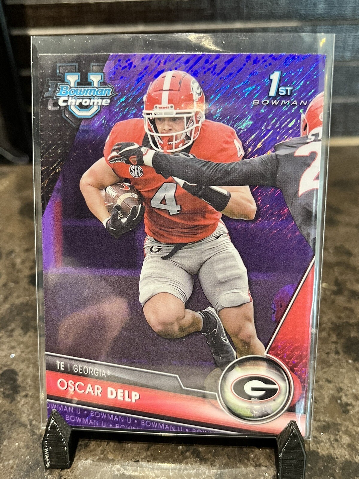 OSCAR DELP 1ST BOWMAN PURPLE SHIMMER REFRACTOR GEORGIA 2023 Bowman ...