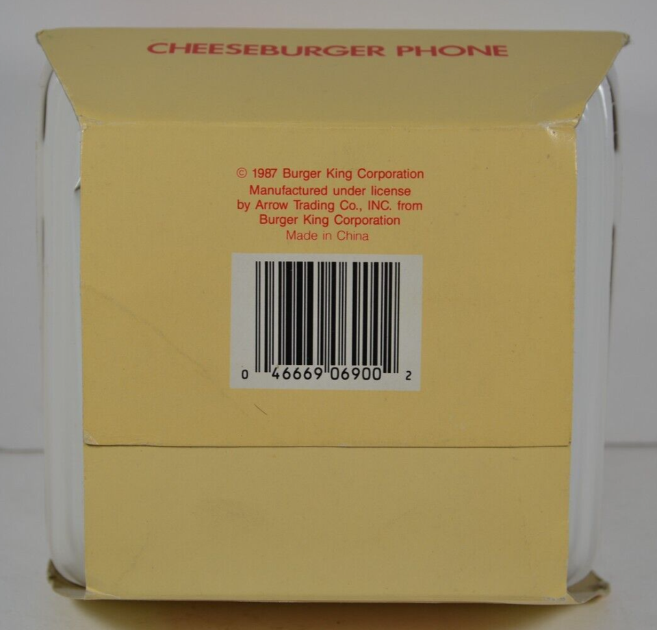 Burger King Cheeseburger Phone #HP-306 1987 Complete 052324MGL2 | eBay