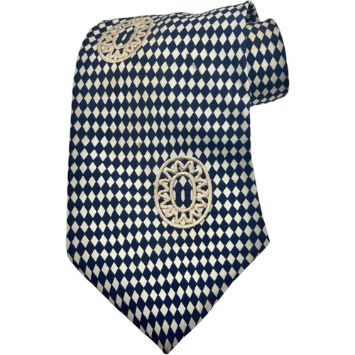 Format Mens 100% Silk Necktie Made in Japan Bold Checkered w/Embroidery ...