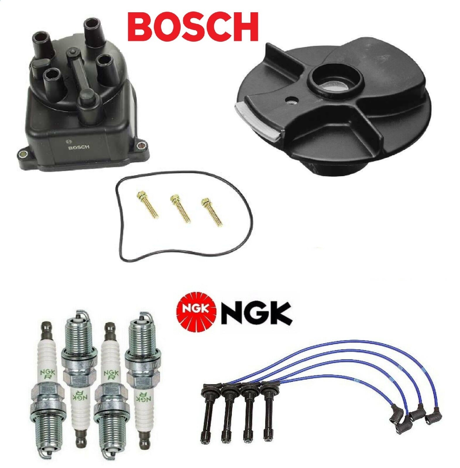 Ignition Kit Cap Rotor Plugs Wire for Acura Integra L4 1.8L; B18C1 94 ...