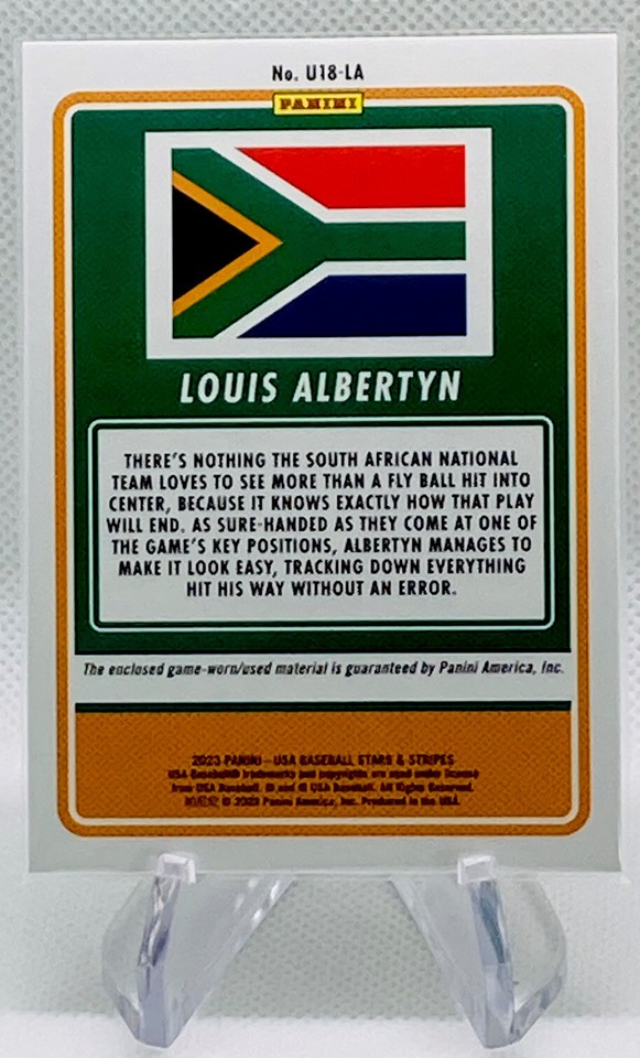 2023 USA Stars & Stripes Louis Albertyn U-18 World Cup Materials Insert ...
