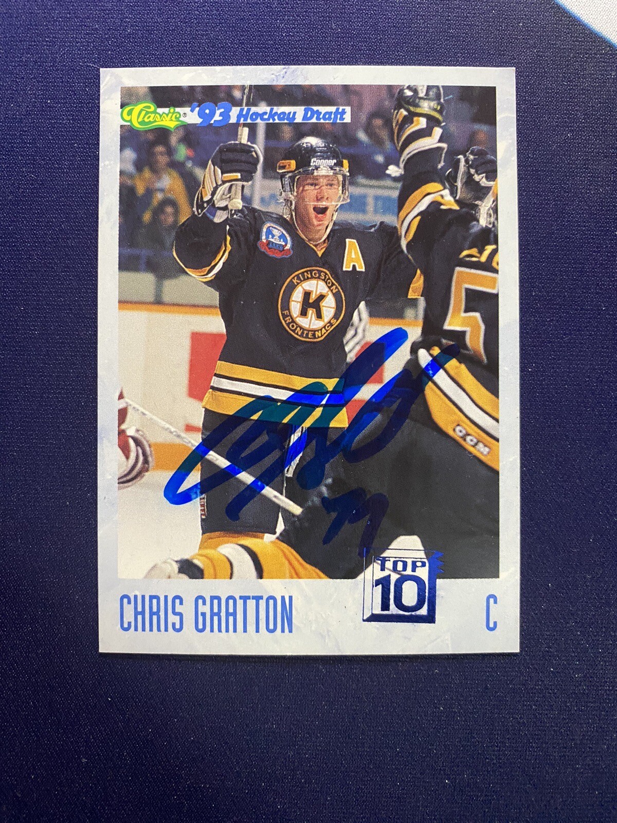1993-94 Classic Hockey Draft #3 Chris Gratton Autograph Tampa Bay ...