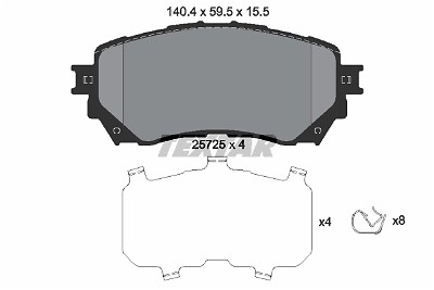 Textar 2572501 Brake Pad Set for sale online | eBay