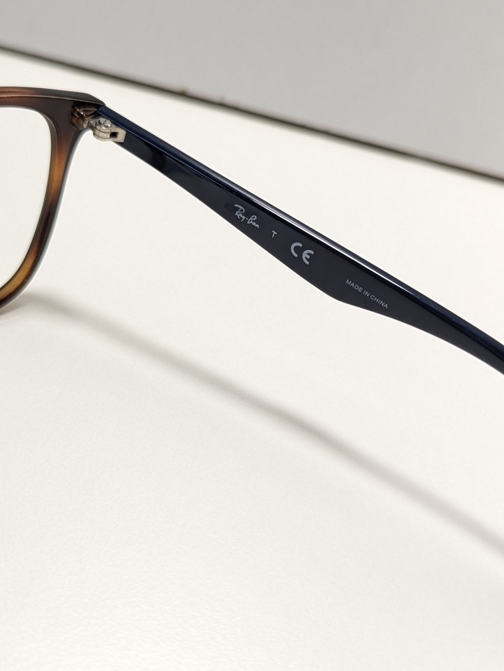 Ray-Ban Men's Eyeglasses RB 7066 5585 Tortoise/Navy Blue Square Frame ...