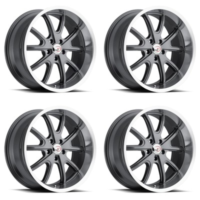 Vision Wheel 143-5765GMML6 Set of 4 Gunmetal w Machined Lip 143 Torque ...