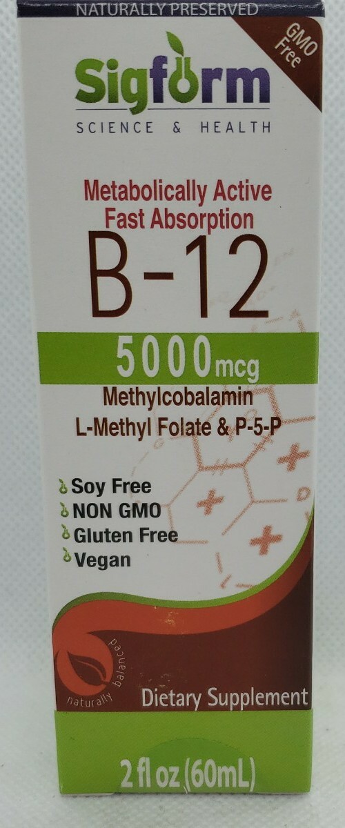 Sigform Metabolically Active / Fast Absorbing Vitamin B-12 - 5000 mcg ...