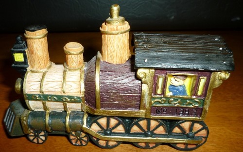RAILROAD TRAIN STEAM ENGINE FIGURINE HARD RESIN HAND PAINTED | eBay