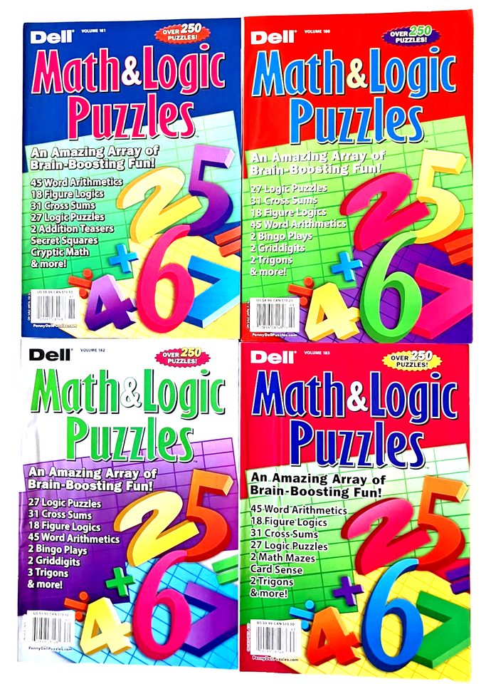 NEW Lot 10 Penny Press Dell LOGIC Problems Math, Collector, Expert ...