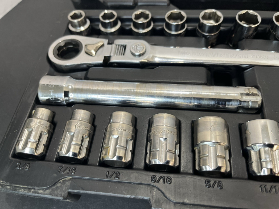 Gear wrench 23 Piece Metric & SAE Pass Through Socket Set W/ Flex Head ...