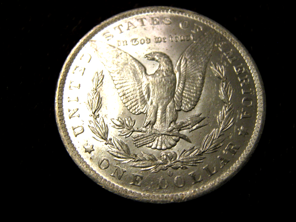 1883 O Morgan silver dollar, AU condition++ (New Orleans) shows crisp ...