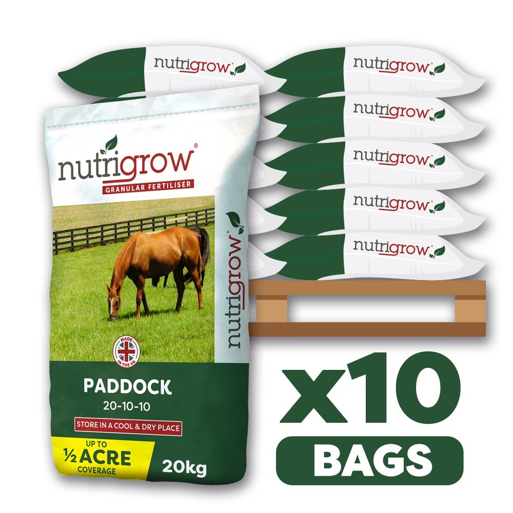 10 x 20KG PADDOCK FERTILISER 20-10-10 HORSE PONY FIELDS PROMOTE GRASS ...