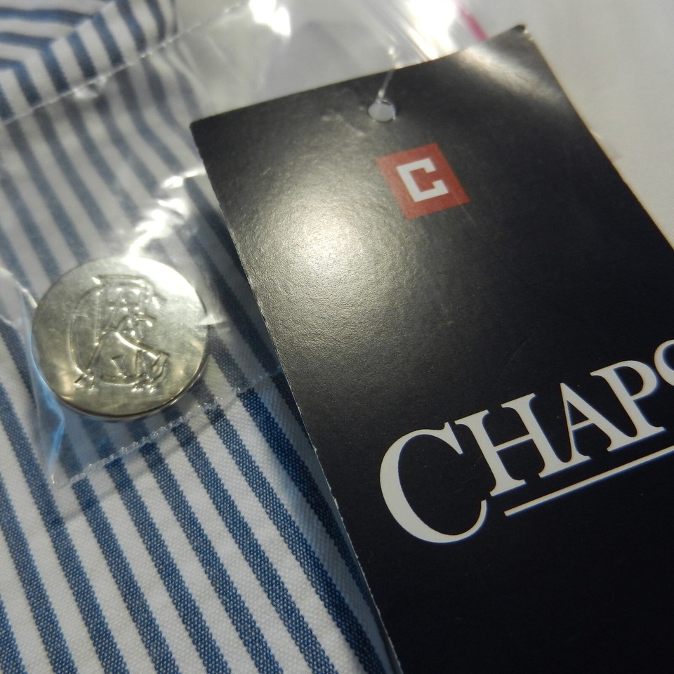 CHAPS Women's Blazer Blue Pin Stripes Size 16 Silver Buttons NWT | eBay