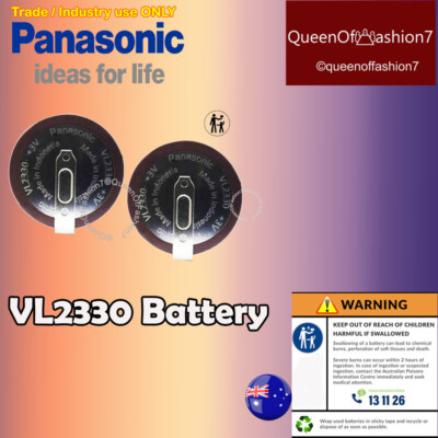 2x Panasonic VL2330 Rechargeable Button Cell Coin Battery 3V For Car ...
