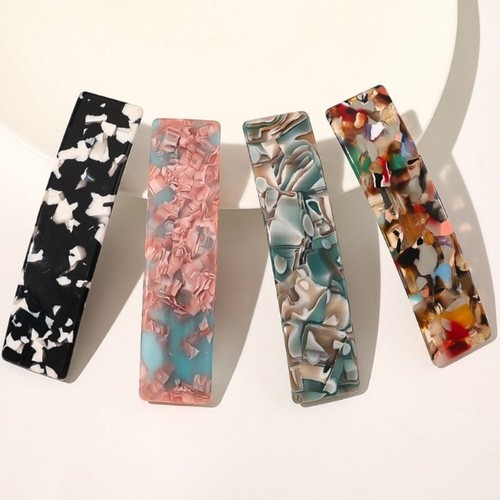 Quicksand and Marble Square Gripper Acetate Sheet Hairpin Female Girl ...