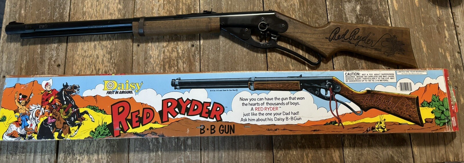 Vintage DAISY RED RYDER BB GUN AIR RIFLE 4.5mm PUMP # 1938B 50TH ANNIV ...