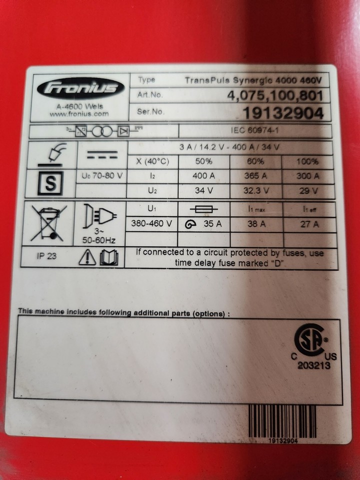Fronius TransPulse Synergic 4000 | eBay