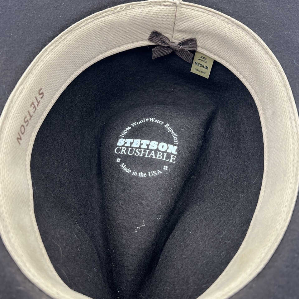 Stetson Crushable Tahoe 100% Wool Felt Hat Bison Dark Brown Medium Made ...