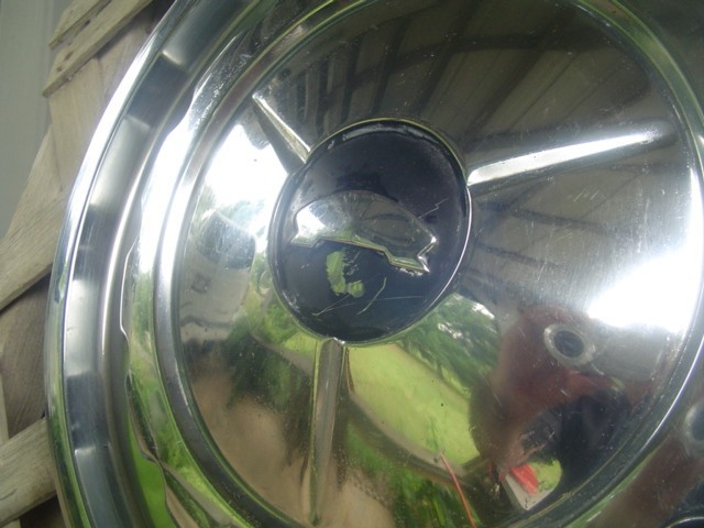 4 VINTAGE 1957 57 CHEVROLET BELAIR IMPALA NOMAD HUBCAPS WHEEL COVERS ...