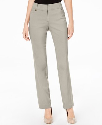 /LX026/JM Collection Petite Tummy-Control Curvy Fit Pants Stonewall Sz ...