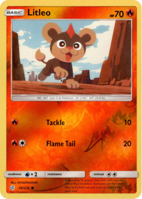 Litleo - 36/236 Cosmic Eclipse Reverse Holo Pokemon Card | eBay Australia