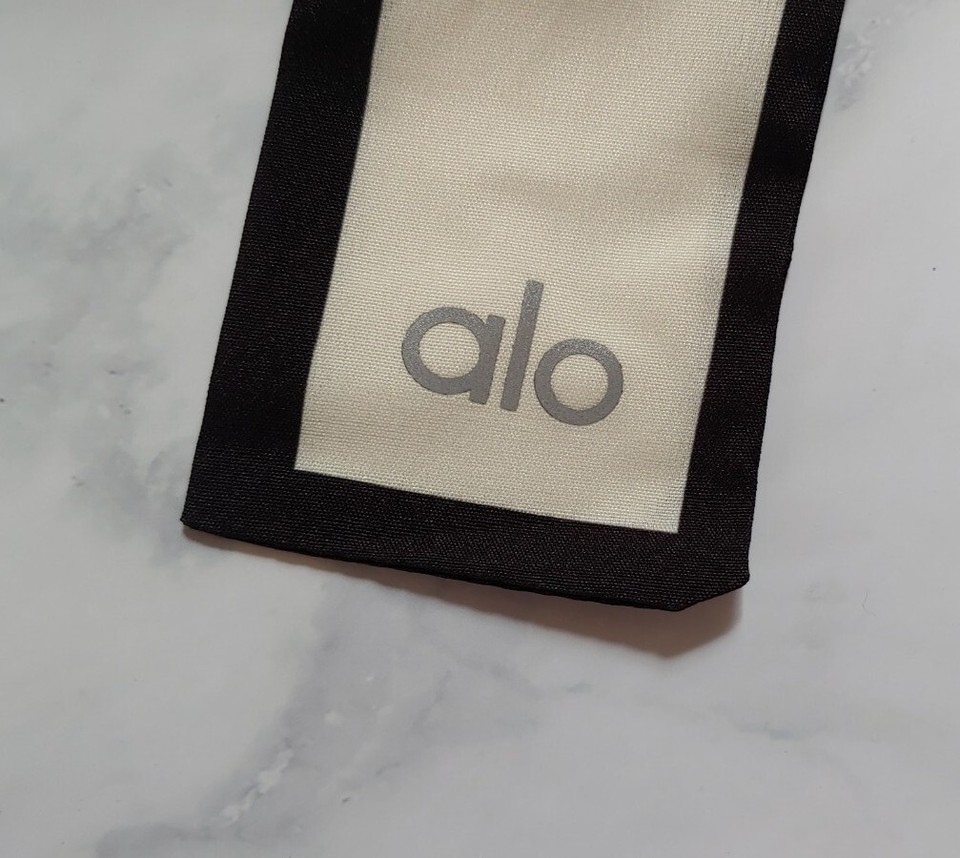 Alo Yoga Bow Hair Tie Scrunchie White and Black OS | eBay