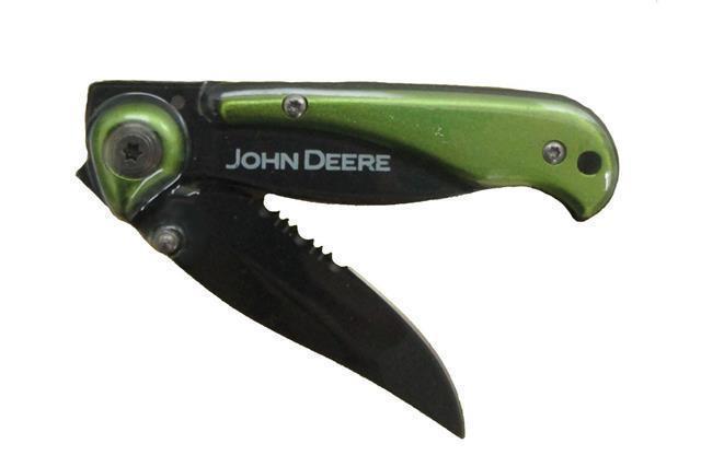 John Deere Anodized Green Pocket Knife With Handy Belt Clip TY26564 for ...
