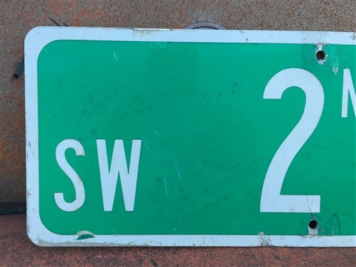 SW 2nd St Street Sign, 9x24 Vintage Green Road Sign, Metal Road Sign, D ...