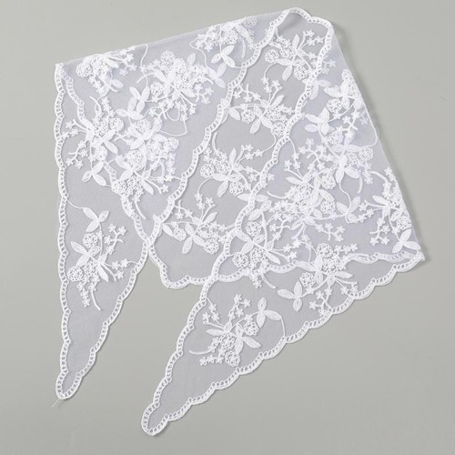Hollow Out Triangle Lace Scarf Embroidery Solid Color Hair Scarf Bridal ...