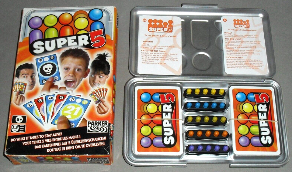 Super Five 5 Alive Card Board Game Parker Blackjack Strategy 2003 ...