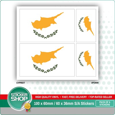 4 x CYPRIOT / CYPRUS FLAG VINYL CAR VAN IPAD LAPTOP STICKER | eBay UK