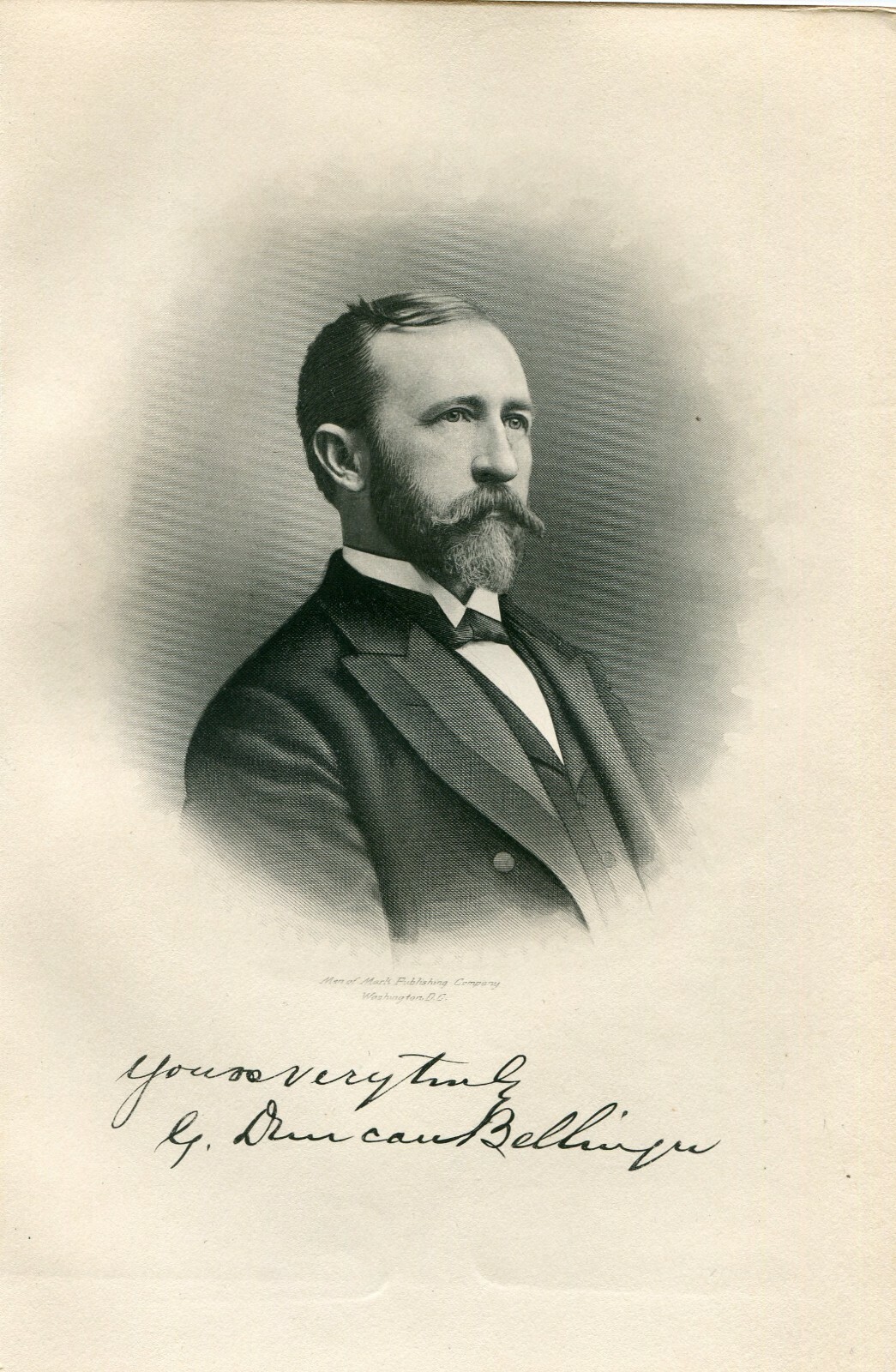 1908 STEEL ENGRAVING GEORGE D BELLINGER BARNWELL & COLUMBIA SC ATTORNEY ...