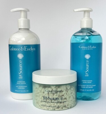 Crabtree Evelyn La Source Shower Gel Body Lotion 16.9oz Foot Soak Gift ...