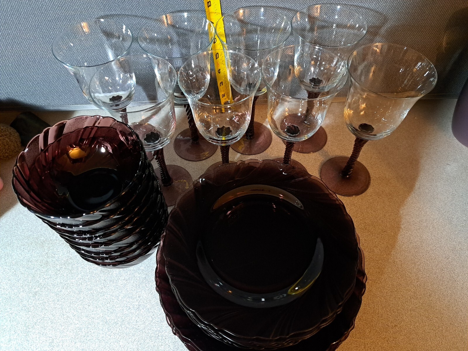 Vintage Depression Glass Lot 32pcs. Cranberry Plates Bowls Glasses ...