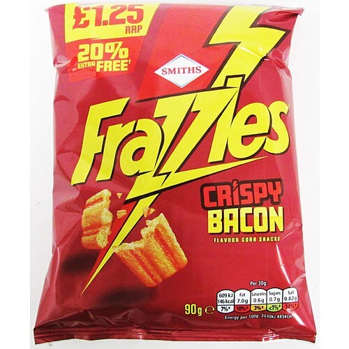 Full Box of 18 Packs of Smiths Frazzles Crispy Bacon Snacks Crisps 75g ...