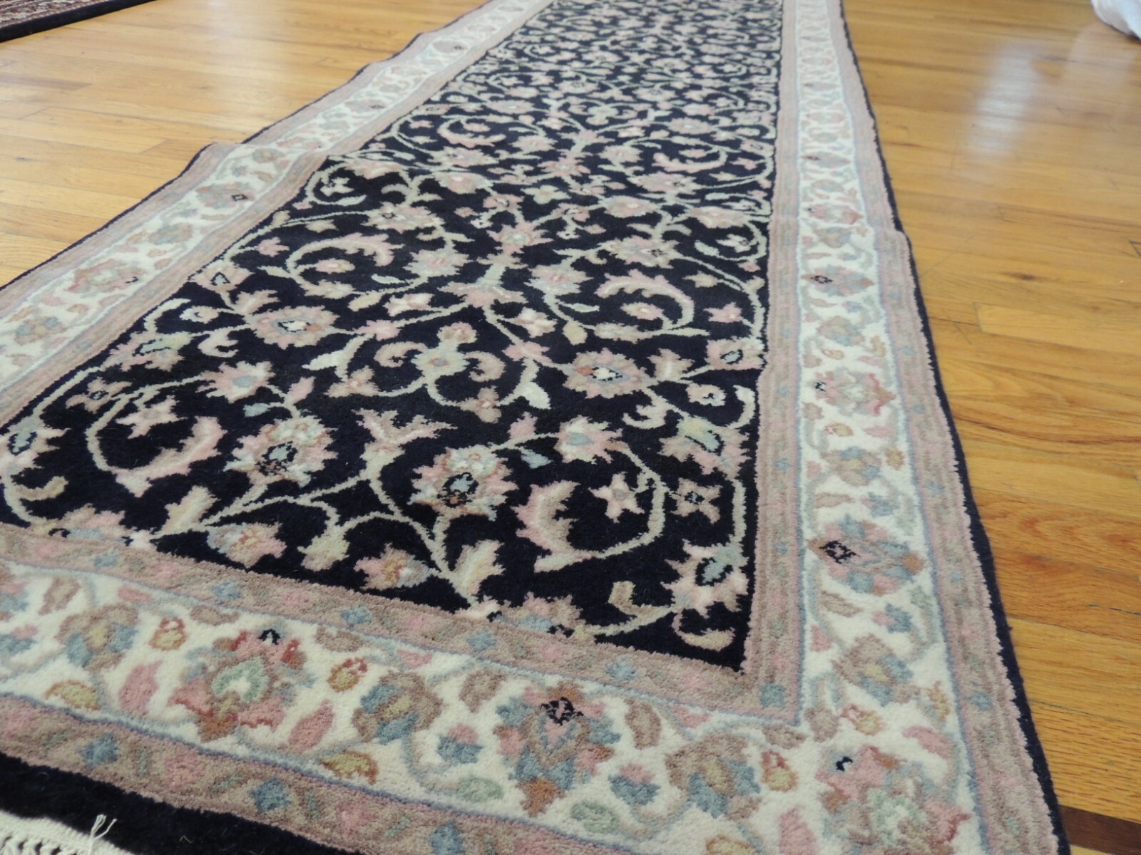 2x15 2x16 Rare Size Kashn LONG RUNNER Rug wool Navy Pink Blue Beige | eBay