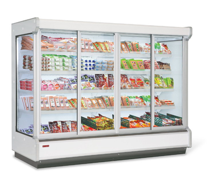 Automatic door closer for sliding doors in refrigerator freezer ...