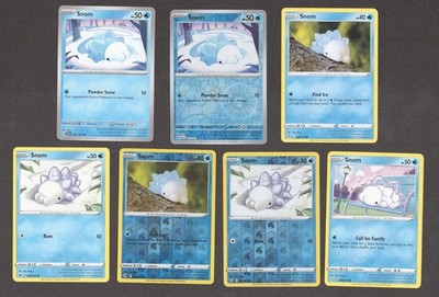 Snom Pokemon Card Collection Set of 7 English Cards Water Type Cute ...