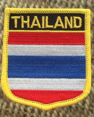 THAILAND FLAG / SHIELD PATCH......IRON/SEW ON.........6 cm x 7 cm ...