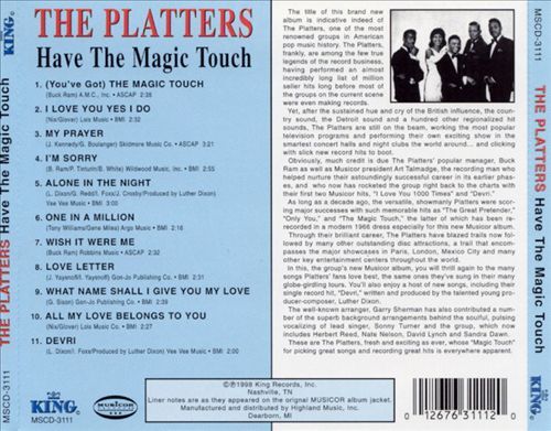 THE PLATTERS - THE PLATTERS HAVE THE MAGIC TOUCH NEW CD 12676311120 | eBay