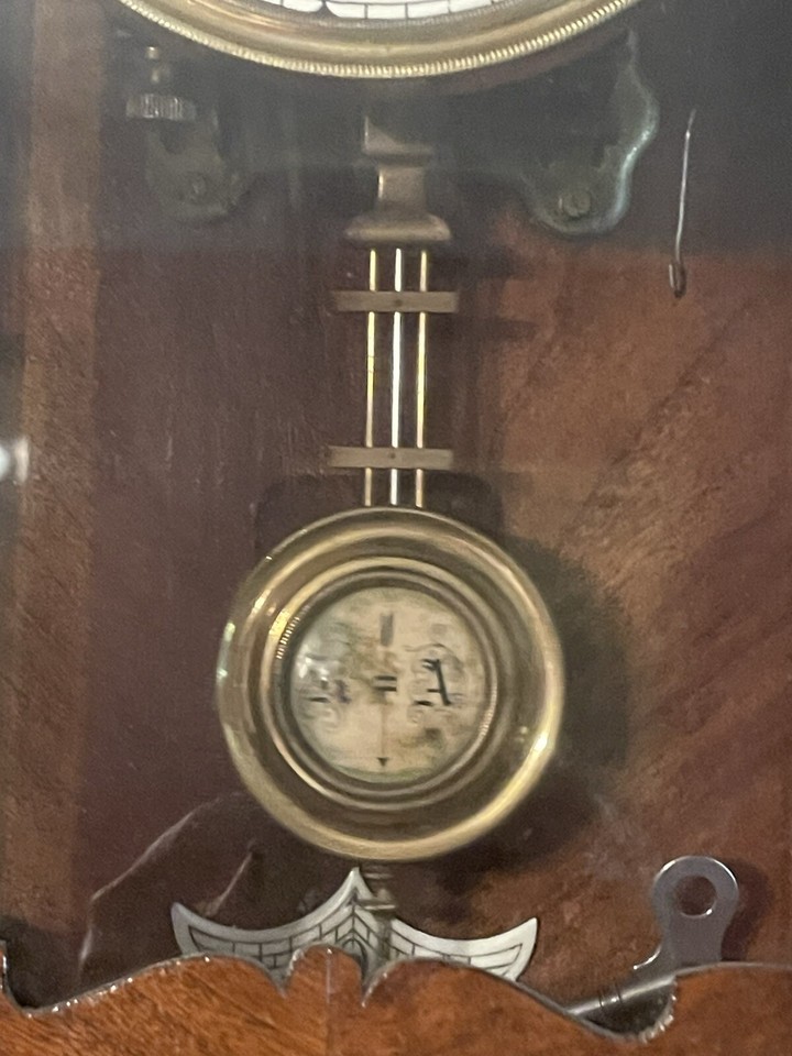 SALE ANTIQUE HAC HAMBURG GERMANY WALL CLOCK CROSSED ARROWS W KEY RUNS 🌺 ...