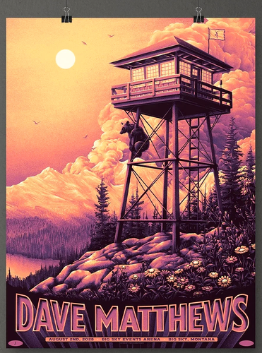 PRE-ORDER Dave Matthews Band AP Poster BIG SKY MONTANA N2 AUG 2nd 2025 ...