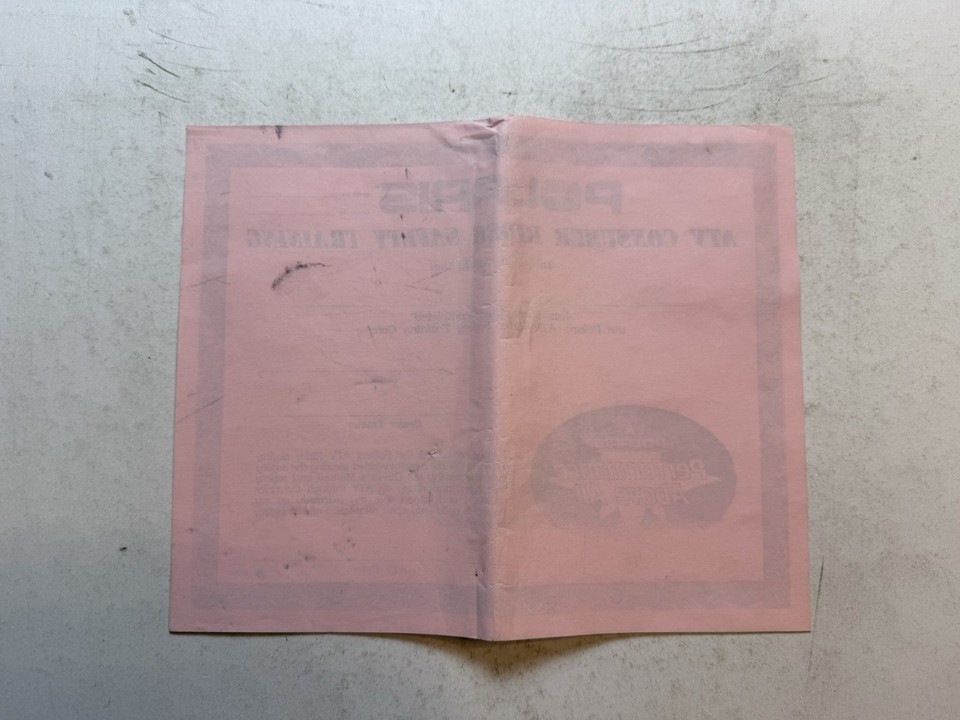 Polaris OEM Rider Safety Training Certificate Dealers Sales Brochure ...