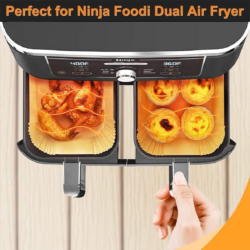 100x Air Fryer Liners Disposable Paper Liners Non Stick Parchment for ...