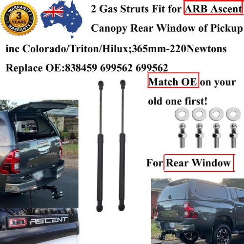 2 Gas Struts matches ARB ASCENT Canopy REAR window For Stabilus 699562 ...