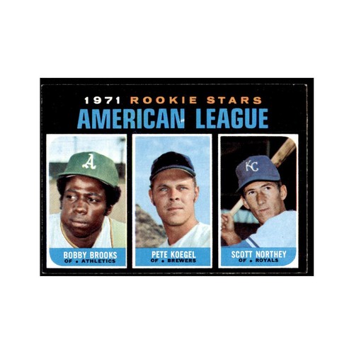 1971 AL Rookie Outfielders - Bobby Brooks/Pete Koegel/Scott Northey RC ...