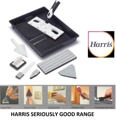 Harris Wall & Ceiling Paint Pad Set Kit Emulsions Sash Window Corner ...